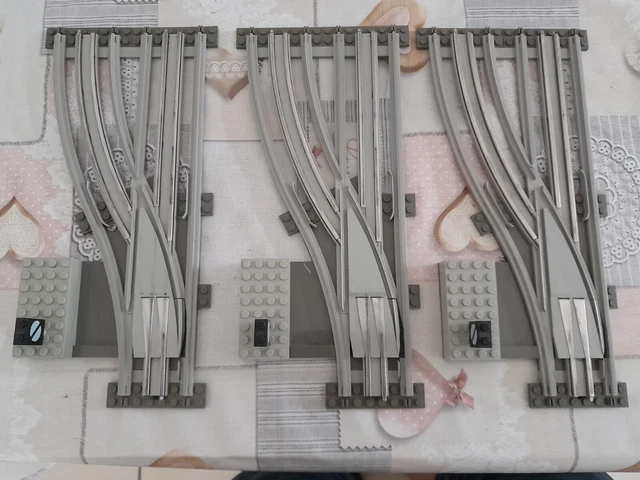 LEGO EISENBAH VINTAGE Train 12v 3 Aiguillages Manuel Gauche 7859 EUR 25 ...