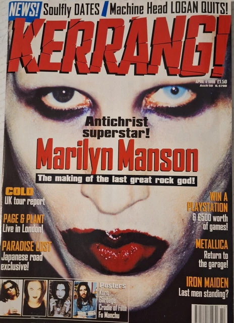 KERRANG (APR 4, 1998) Marilyn Manson/Iron Maiden/Cold/Paradise Lost ...