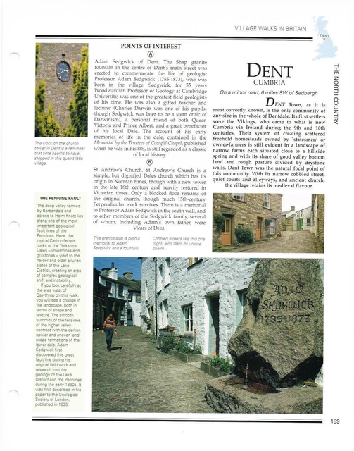 DENT CUMBRIA VINTAGE Walking Route & Map circa 1991 #189-190 £3.49 ...