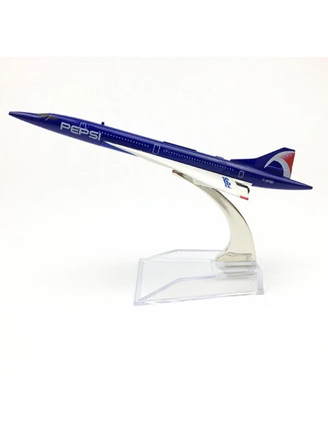 16CM PEPSI BLUE Air France Concorde Supersonic Jet Metal Display Model ...