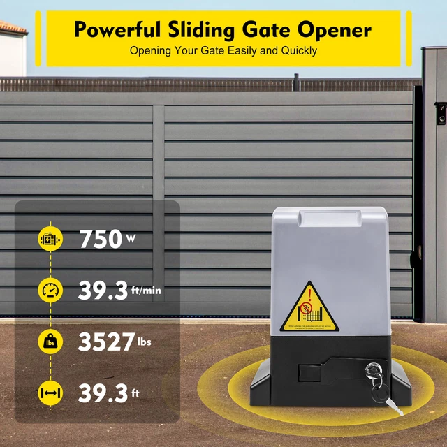 1800KG AUTOMATIC SLIDING Electric Gate Opener Motor Driveway Security ...