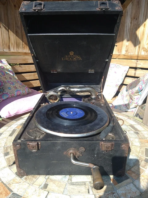 ANTIQUE DECCA SALON 100 Turntable Gramophone 1920's £85.00 - PicClick UK
