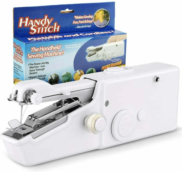 MINI HANDHELD CORDLESS Sewing Machine Hand Held Thread Stitch Clothes ...