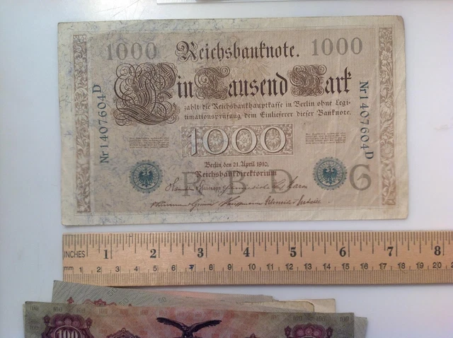 EARLY 20TH CENTURY World Old Currency Note Germany 1000 Mark Banknote ...