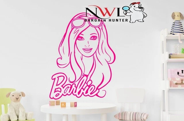 BARBIE DOLL VINYL Wall Sticker Wall Window Car Room Home Decal Kids ...