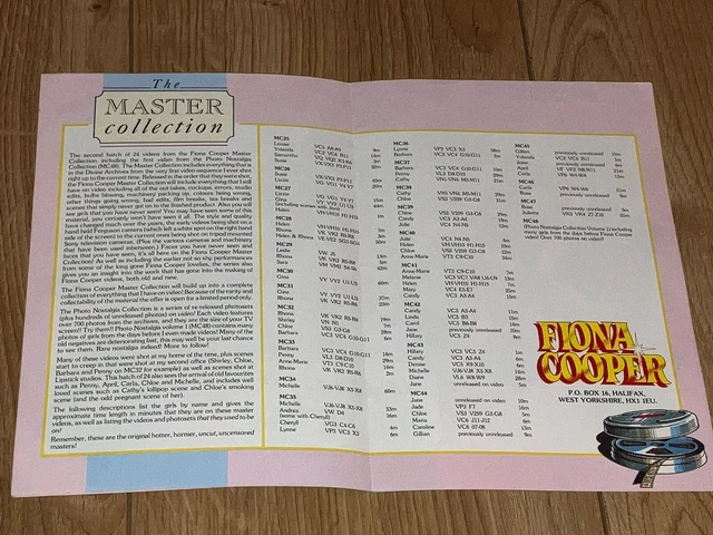 FIONA COOPER MASTER Collection very rare catalogue. Models, Videos ...