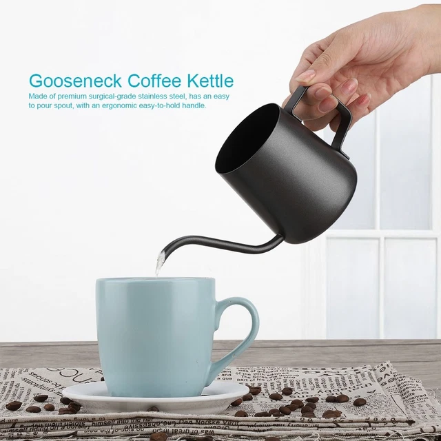 350 ML STAINLESS Steel Gooseneck Pour Over Drip Coffee Maker Tea Coffee ...