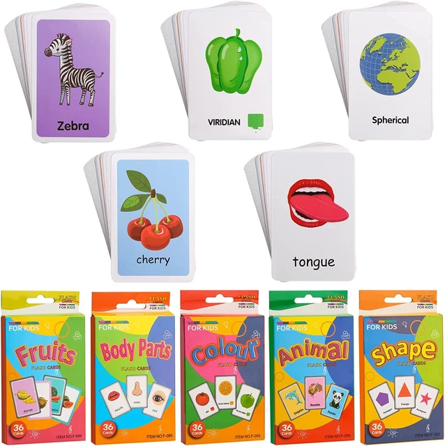 EDUCATIONAL FLASH CARDS, Preschool Learning Flash Cards, Animal, shape ...