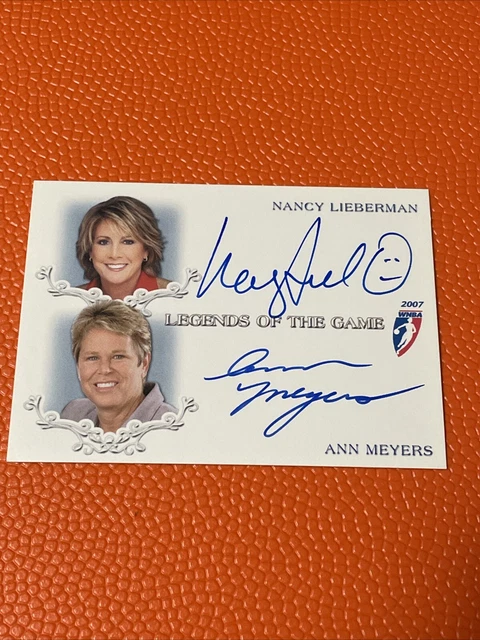 2007 RITTENHOUSE WNBA Nancy Lieberman Ann Meyers autographe légendes du ...