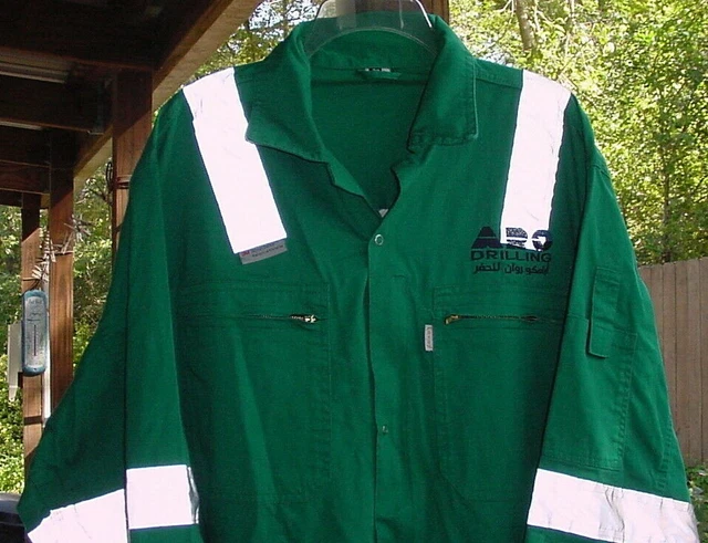 RARE ARO SAUDI Aramco Rowan Offshore Drilling Oil Coveralls Scotchlite ...