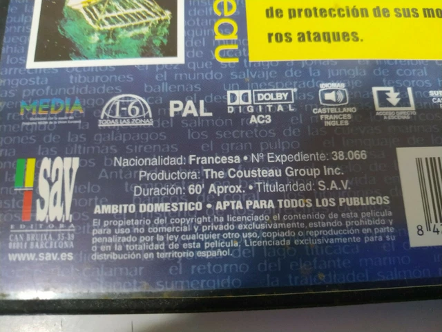 JACQUES COSTEAU EL Mundo Submarino Tiburones - Region All DVD - Español ...