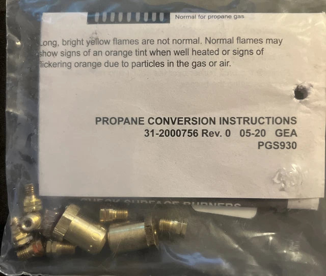 GE PROPANE (LP) orifice conversion kit for models PGS930 $55.00 - PicClick