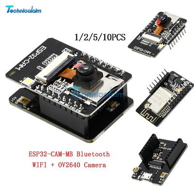 ESP32-CAM CH340G 5V WIFI Bluetooth Development Board +OV2640 HD Camera ...