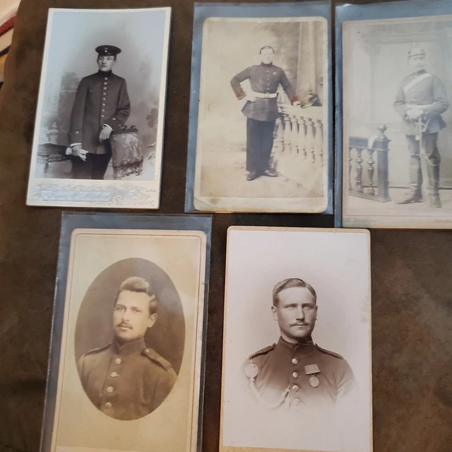 RARE - GROUP OF FIVE ORIGINAL EARLY 1900's-WWI GERMAN SOLDIER PHOTOS £ ...