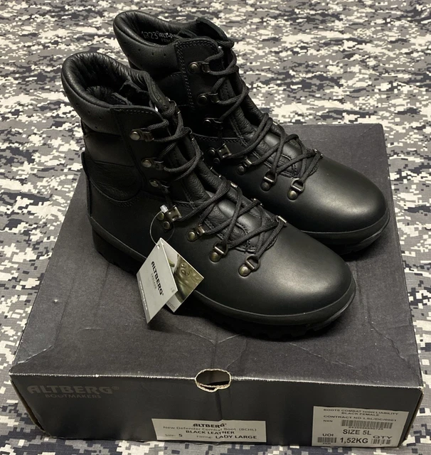 BRITISH ARMY ALTBERG New Defender Black Leather Combat Boots. Womens ...