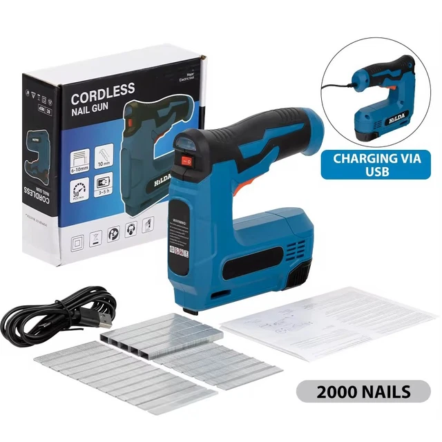 NAIL GUN & Stapler Heavy Duty Electric 2 in 1 Brad Nailer & Tacker W ...