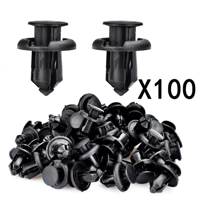100X PLASTIC NYLON Rivet Fastener Bumper Clips Retainer Screws Fender ...