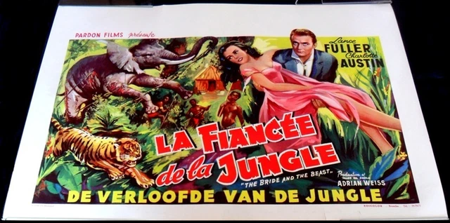 1958 THE BRIDE and the Beast ORIGINAL BELGIAN POSTER Ed Wood CAMPY ...
