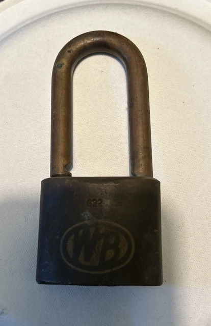 WILSON BOHANNAN WB Brass Padlock NO KEY Open Now 4"x 2"x 7/8" Vintage ...