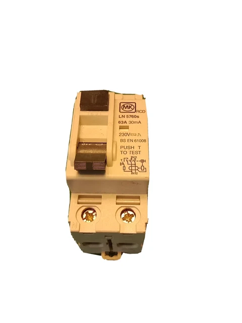MK LN 5760S 63A 30mA DP RCD 63 AMP 2 POLIG LN5760s BS EN 61008 RCCD ...