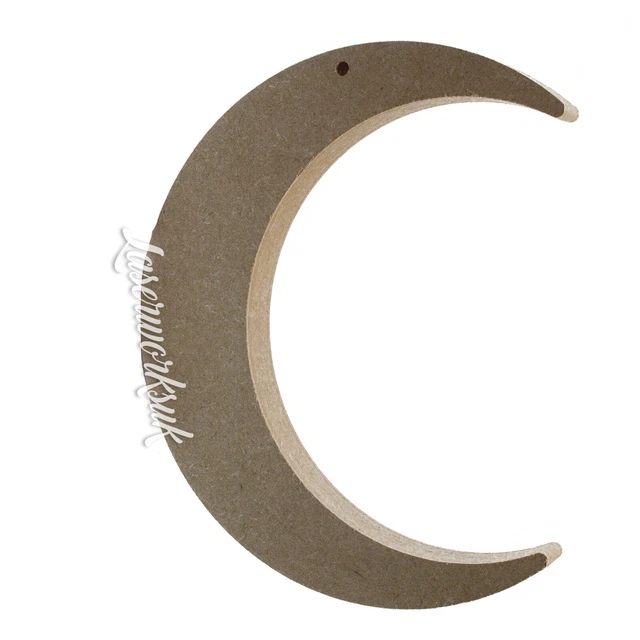 CRESCENT MOON SHAPE - 18mm Thick MDF wooden blank Nursery Crafts Baby ...