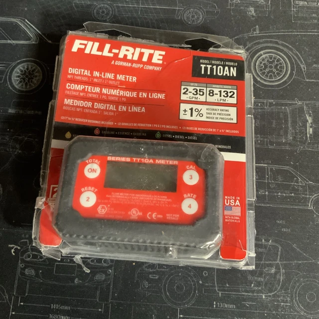 FILL-RITE TT10ABC FLOWMETER. For 1" Pipe, Bspt, 2 to 35 gpm $149.99 ...