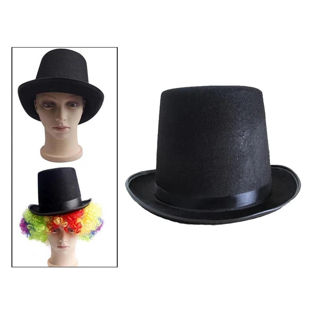 BLACK FELT TOP Hat Headwear for Fancy Dress Costumes Accessory 61cm £9. ...