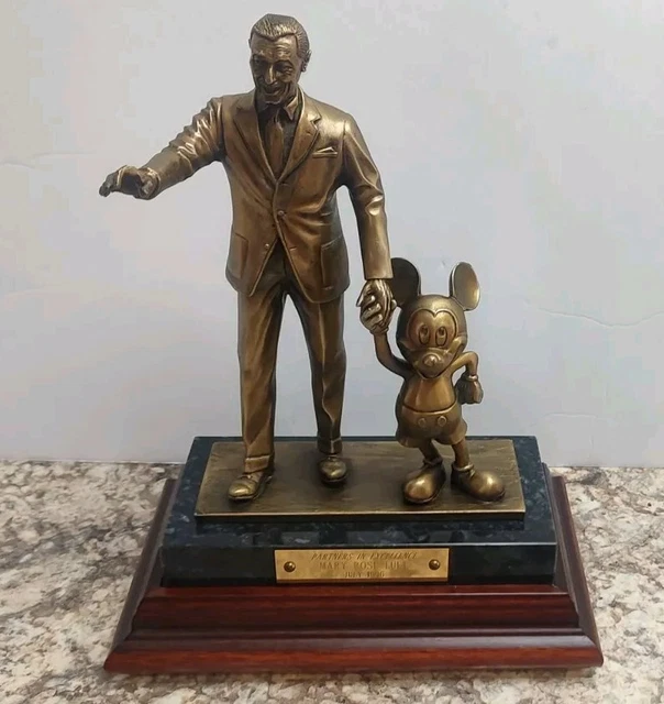 WALT DISNEY & Mickey Mouse Bronze Statue. “Partners In Excellence ...