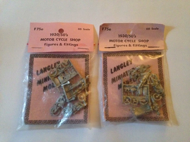 VINTAGE LANGLEY MINIATURE models 00 scale - 1930/1950's Motorcycle Shop ...