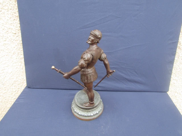 ANCIENNE STATUETTE EN régule, soldat/guerrier antique, non signé EUR 44 ...