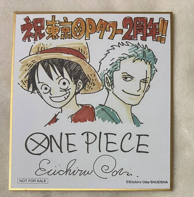 ONE PIECE LUFFY Eiichiro Oda Autograph Shikishi Art Card Tokyo ONE ...