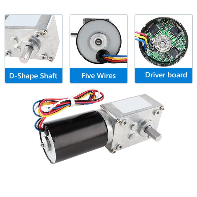 TURBO WORM GEAR Motor Brushless 6V 12V 24V DC 5-60 RPM Gearbox Motor ...
