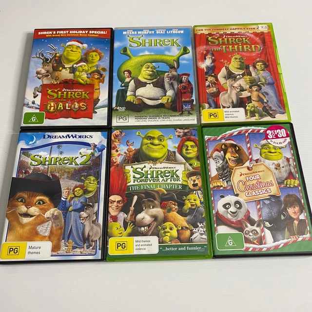 SHREK DVD BUNDLE Shrek 1-4 Shrek The Halls & Four Christmas Classics ...