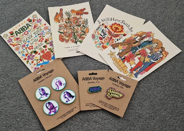 ABBA VOYAGE BUNDLE OF PIN BADGES AND POSTCARDS £22.00 - PicClick UK