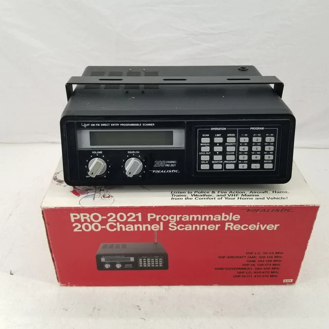 RECEPTOR ESCÁNER PROGRAMABLE de 200 canales Realistic Pro-2021 (probado ...