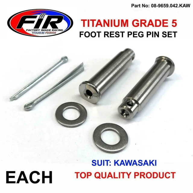 NEW TITANIUM CNC Footpeg Foot Rest Mounting Pin Clip Set Kawasaki Kx250 ...
