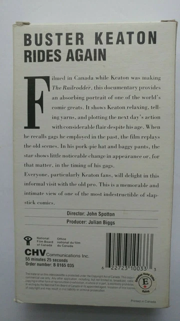 BUSTER KEATON RIDES Again VHS / NFB Documentary 1965 / The Railrodder ...
