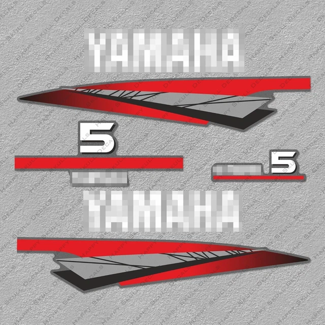 YAMAHA 5 HP Two 2 Stroke Outboard Engine Decals Sticker Set ...