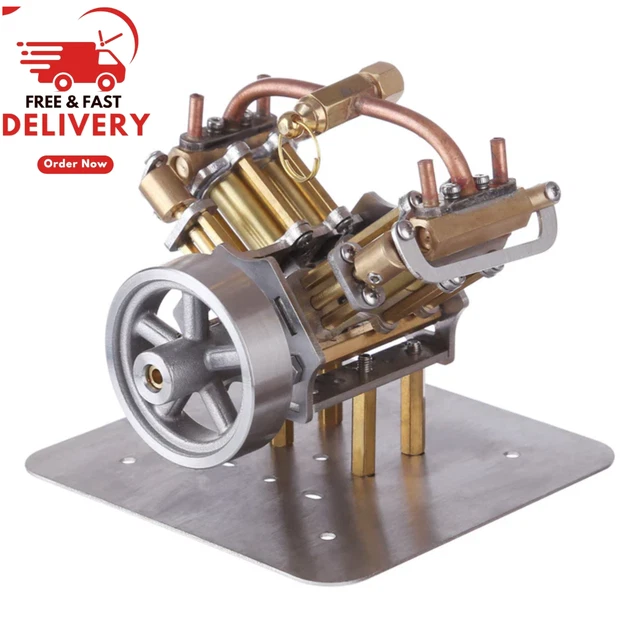 MINI V4 STEAM Engine Miniature Steam Engine Model Without Boiler Metal ...