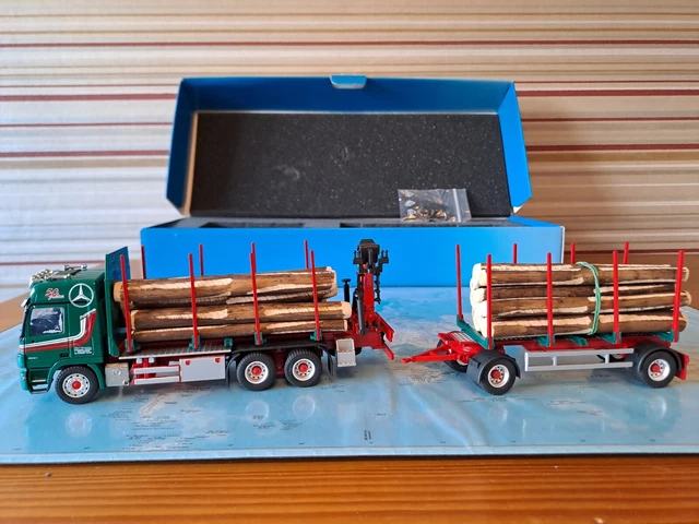 CONRAD 72183/0 MERCEDES ACTROS 3 essieux grumier avec remorque 1/50 EUR ...