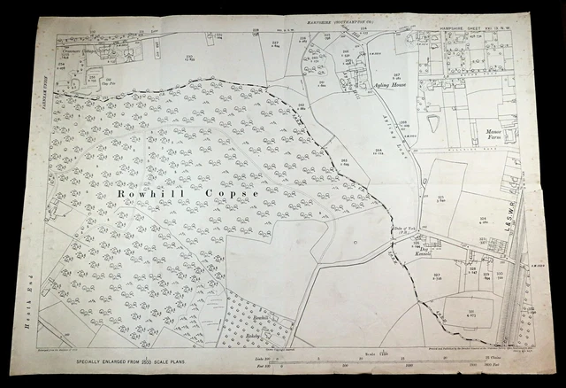 HAMPSHIRE MAPPA ROWHILL Natura Reserve Farnham Aldershot Ayling Casa ...