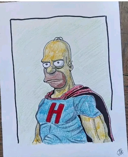 HOMER SIMPSONS SKETCH Art Dessin A4 - The Simpsons Bd Bongo Super-Héros ...