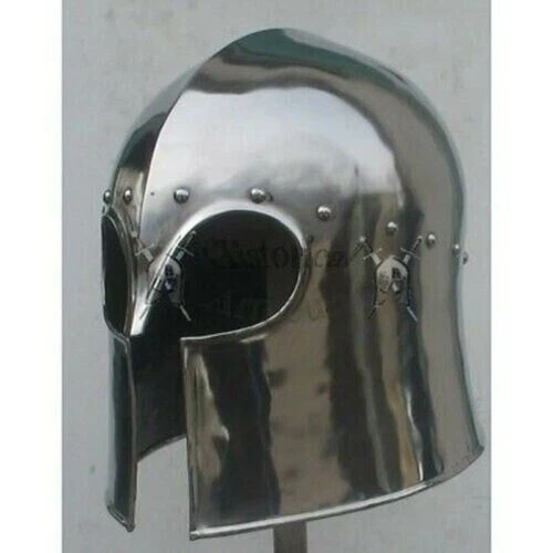 MITTELALTERLICH BARBUTA HELM Groß Knight Tempelritter Replik AD17 Sca ...