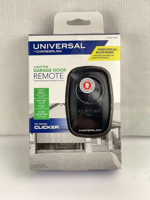 CHAMBERLAIN CLICKER UNIVERSAL 2-Button Garage Door Opener Remote KLIK5U ...