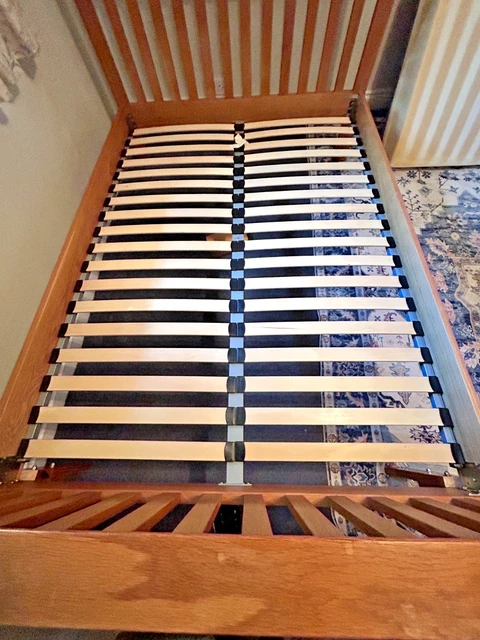 USED BUT LOVELY condition modern DOUBLE WOODEN BEDFRAME with sprung ...