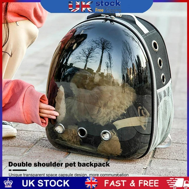 PET TRAVEL CARRIER Transparent Space Capsule Cat Bubble Backpack (Black ...