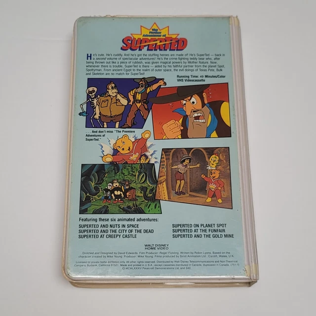 WALT DISNEY HOME Video The Further Adventures of SuperTed VHS 6 ...
