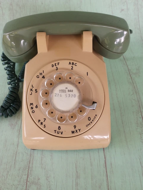 VINTAGE ROTARY Dial Desktop Telephone Cream- Green £26.66 - PicClick UK