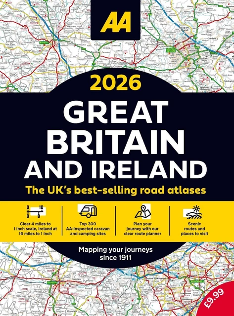 AA 2026 ROAD Atlas Map Great Britain & Ireland UK Brand New Latest ...
