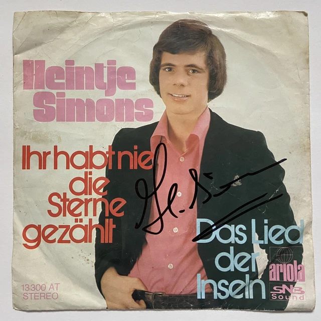 HEINTJE SIMON SIGNIERT Single Platte Original Unterschrift Signatur ...